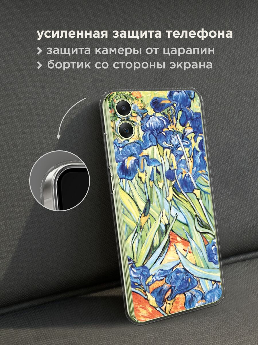 Чехол на Samsung Galaxy A06 / Самсунг Галакси А06 с принтом "Ирисы Ван Гог" — фото 1
