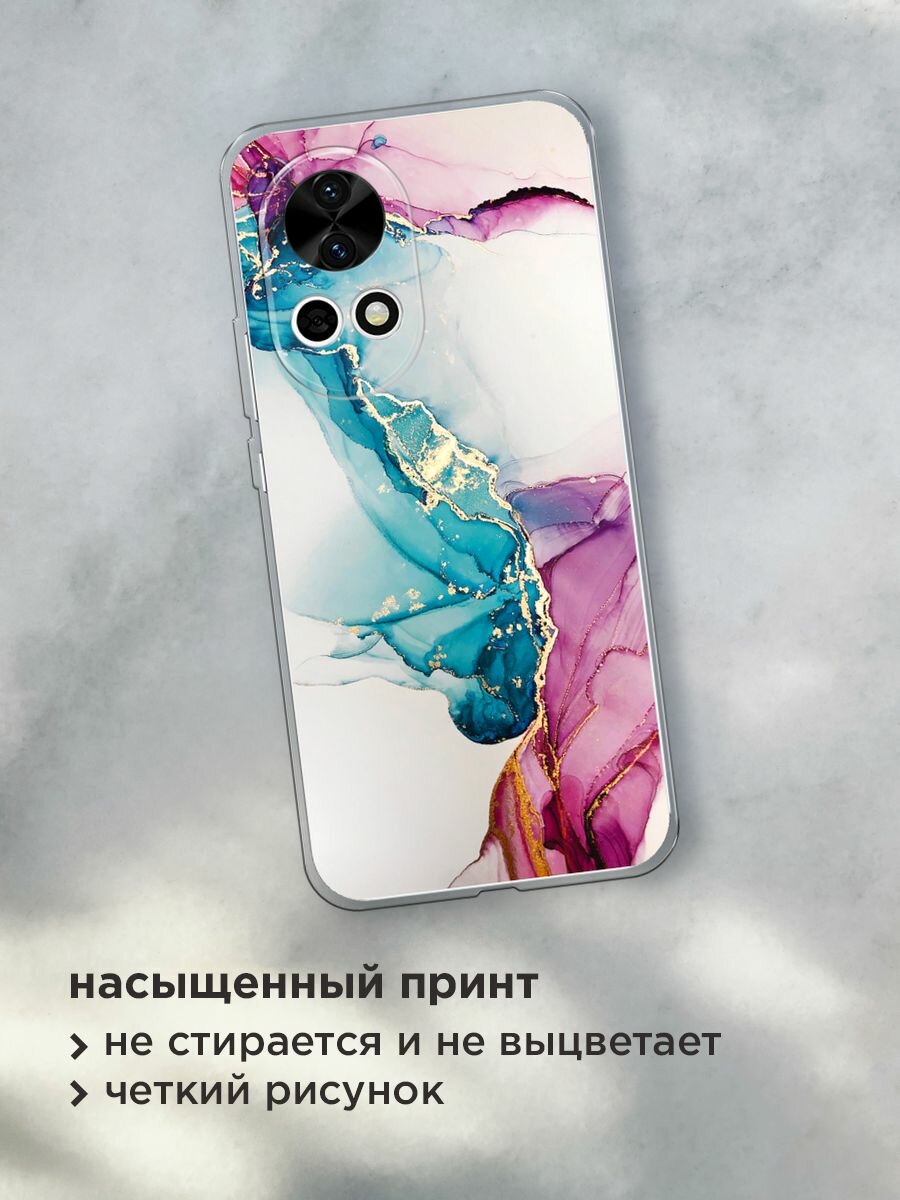 Чехол на Huawei Nova 12/Nova13 / Хуавей Нова 12/Нова 13 с принтом "Розовые разводы рисунок" — фото 1