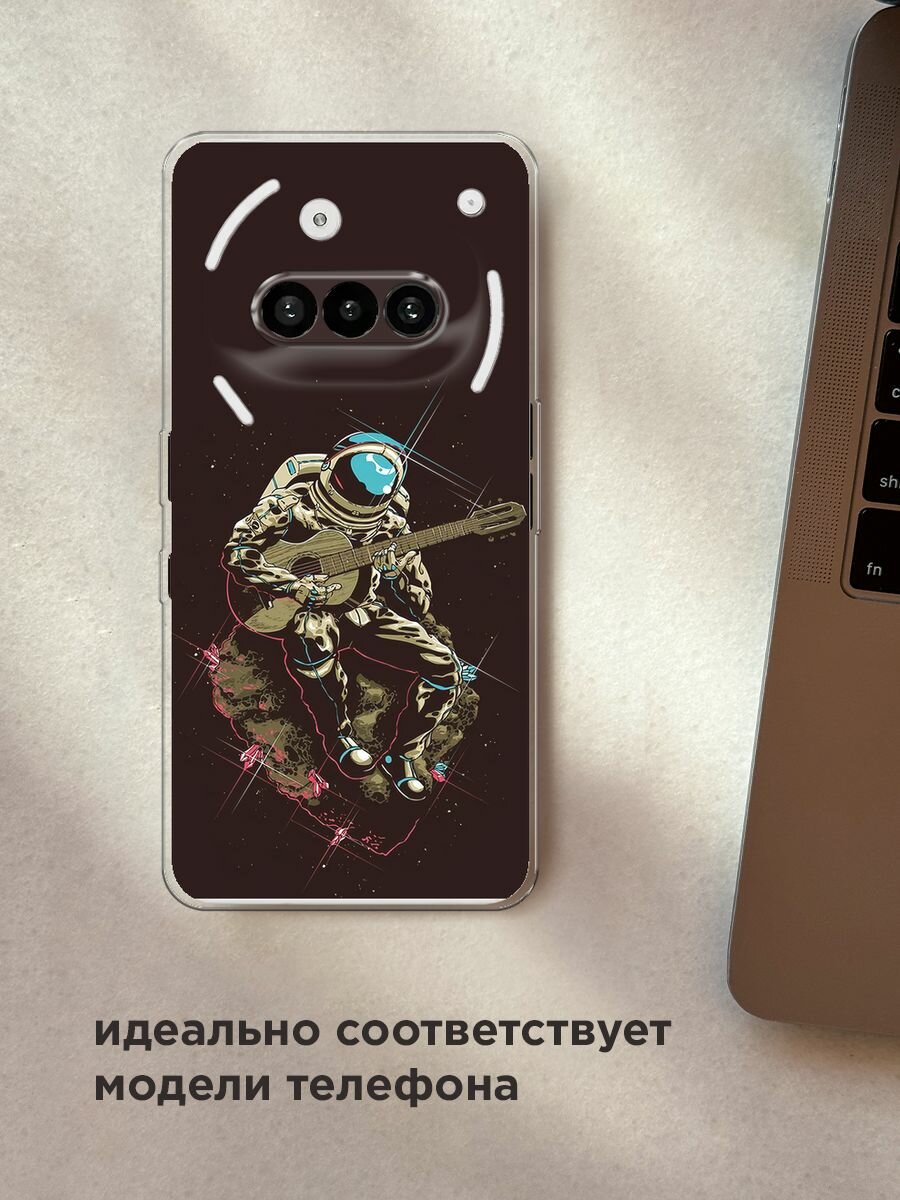 Чехол на Nothing Phone 3a / Нотинг Фон 3а с принтом "Космонавт гитарист" — фото 1