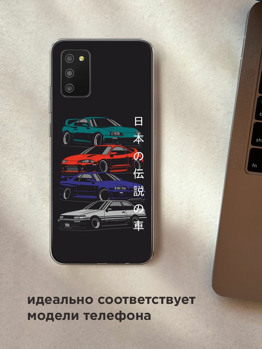 Чехол на Samsung Galaxy A02s / Самсунг Галакси A02s с принтом "JDM Legend cars" — фото 1