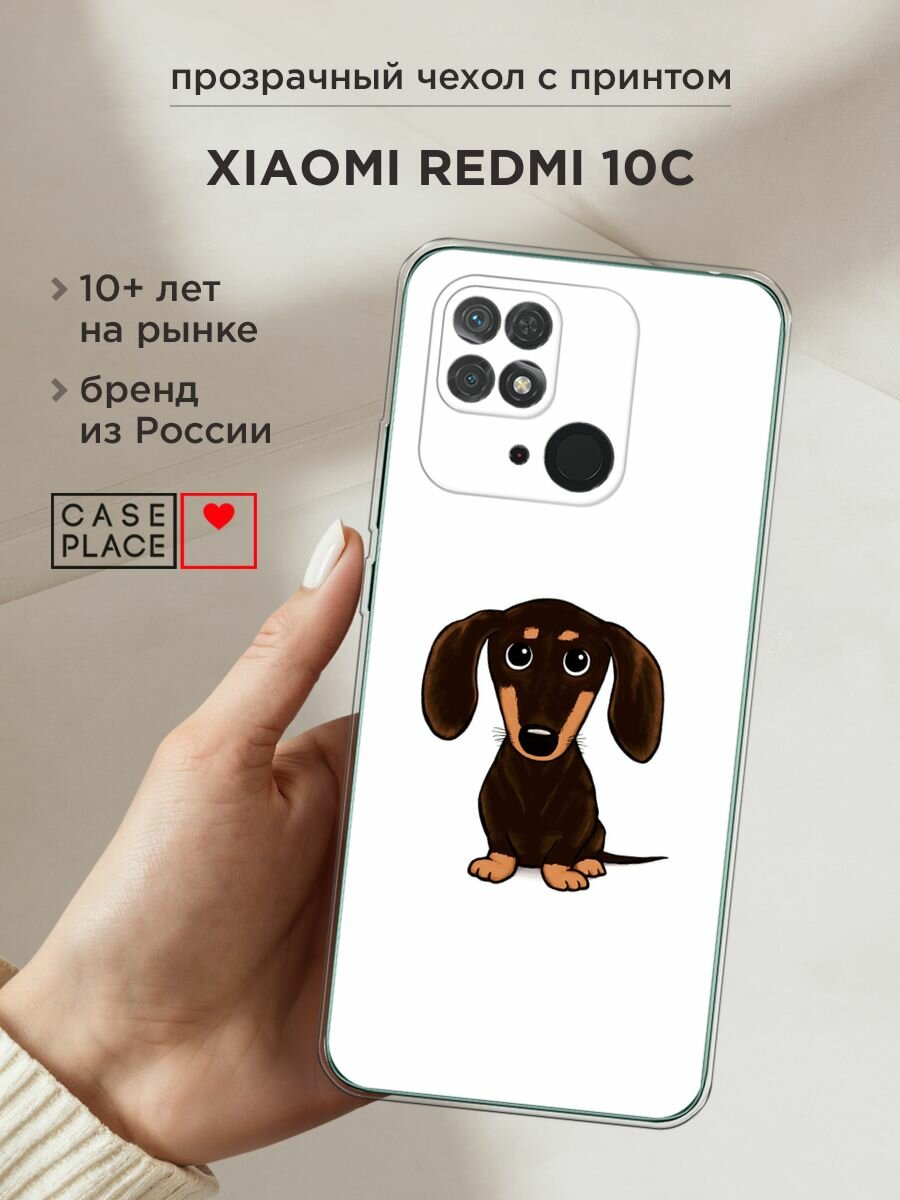 Чехол на Xiaomi Redmi 10C / Сяоми Редми 10C с принтом "Маленькая такса"