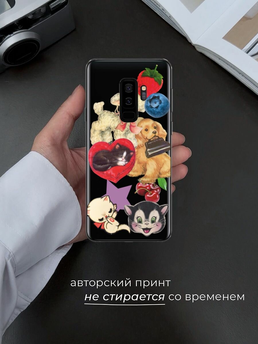 Чехол на Samsung Galaxy S9 + / Самсунг Галакси С9 Плюс с принтом "Милые стикеры", прозрачный — фото 1