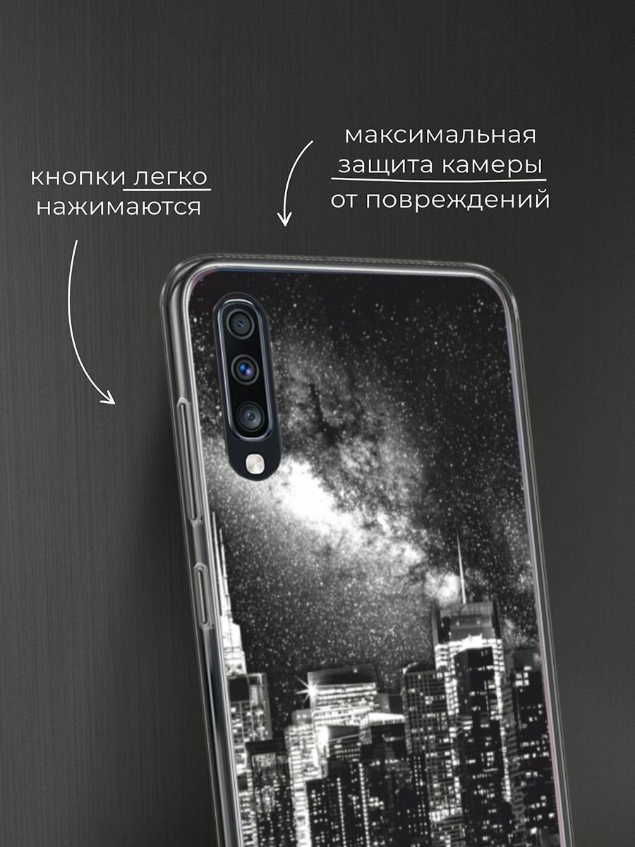 Чехол на Samsung Galaxy A70 / Самсунг Галакси А70 с принтом "Ночной Нью-Йорк" — фото 1