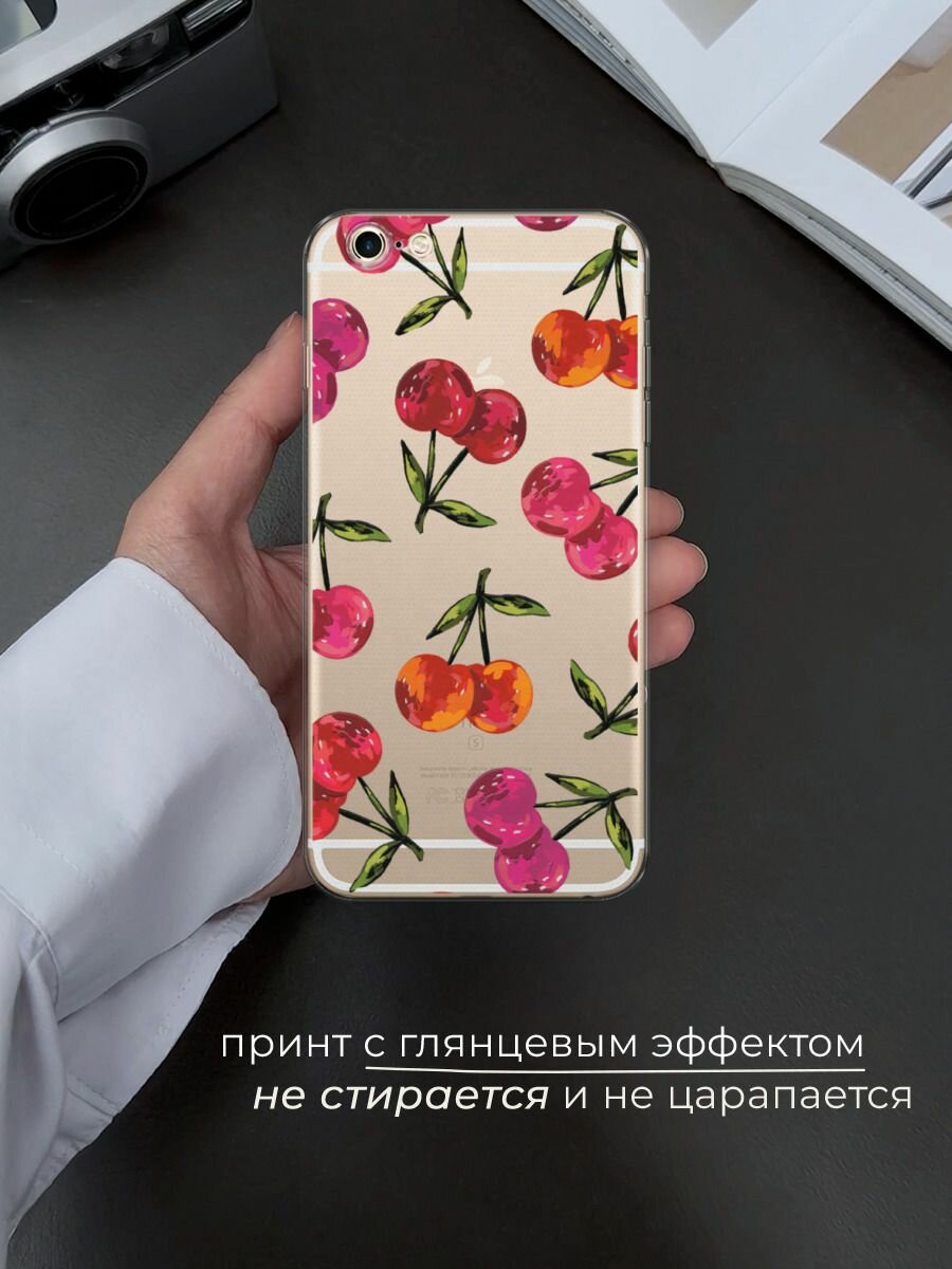 Чехол на Apple iPhone 6 Plus/6S Plus / Айфон 6 Плюс/Айфон 6С Плюс с принтом "Яркие вишни" — фото 1