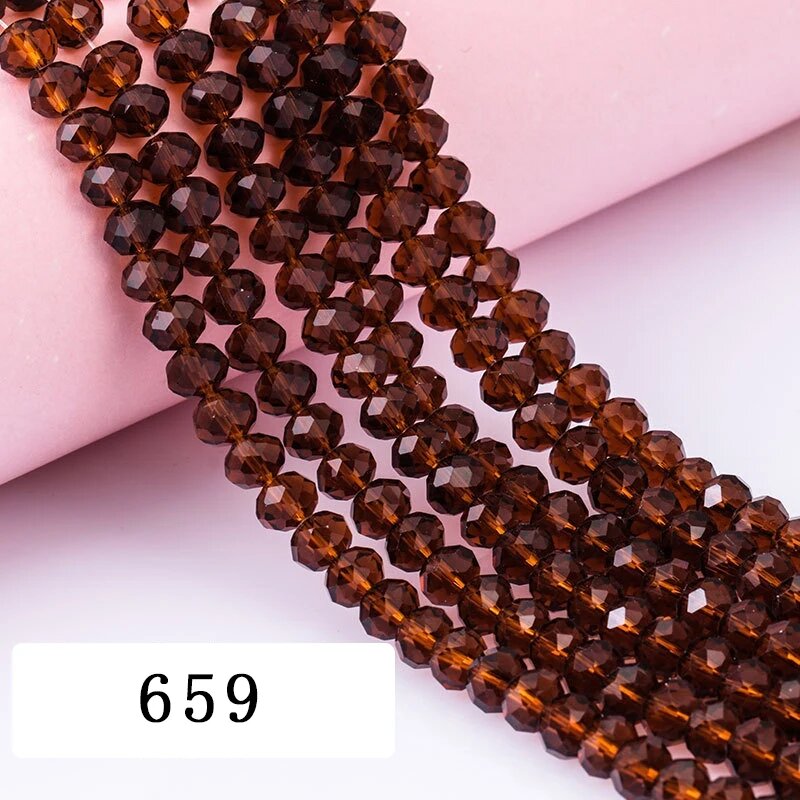 Бусины стеклянные коричневые 3 мм, 10 нитей, Color: 659