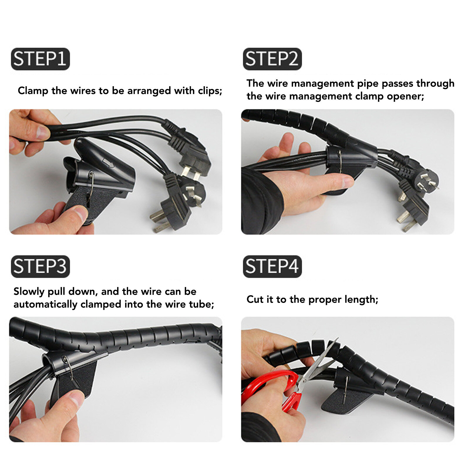 Защитные чехлы для проводов, износостойкие, кислото-щелочестойкие, намоточные трубки, защита для кабеля, черный диаметр 28 мм, 40 м