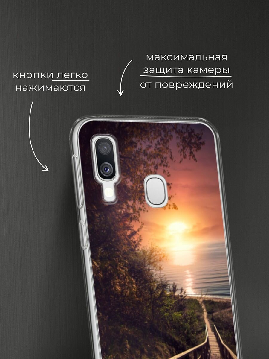 Чехол на Samsung Galaxy A40 / Самсунг Галакси А40 с принтом "Мост у воды" — фото 1