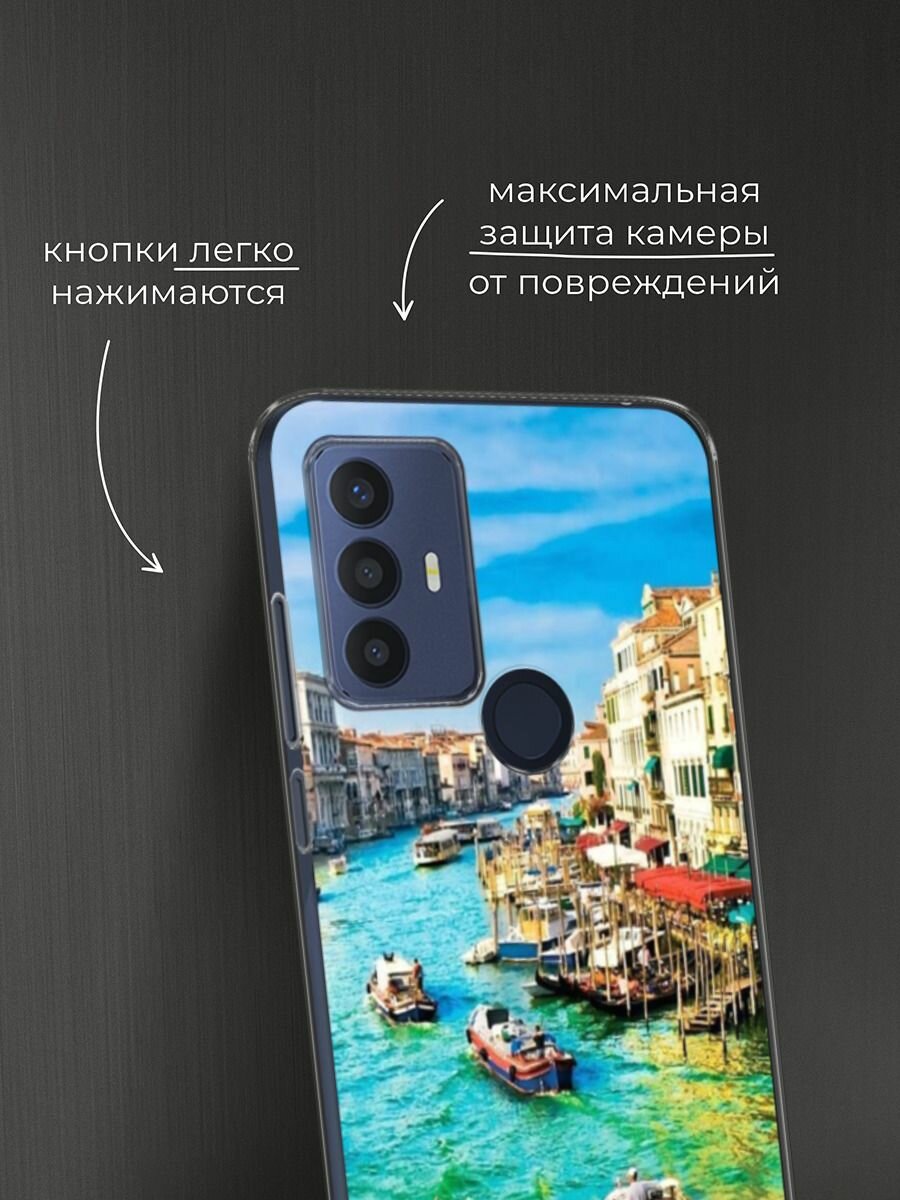 Чехол на TCL 30E/30 SE/305/306 / ТСЛ 30E с принтом "Каналы Венеции" — фото 1
