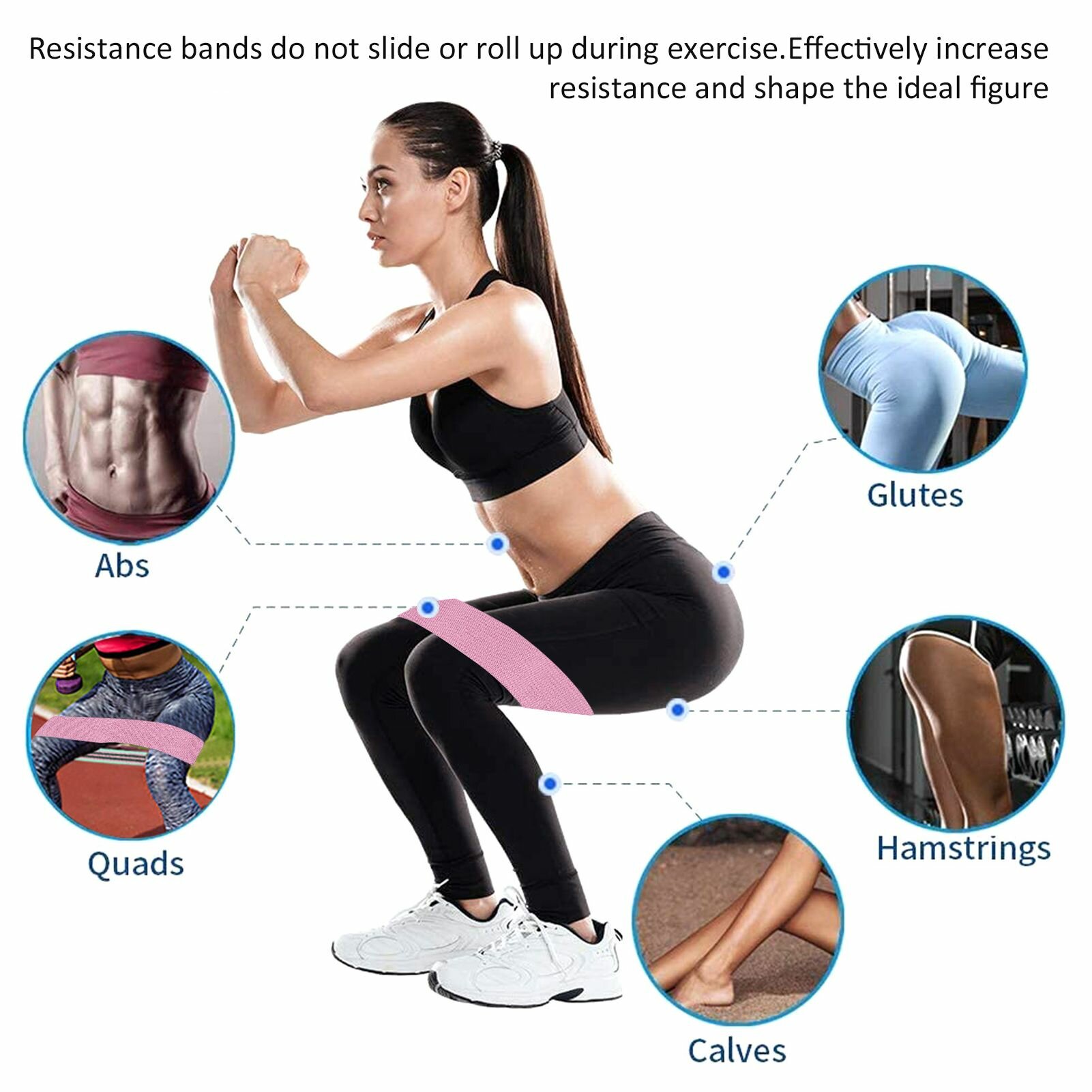 Набор эспандеров для йоги и бедер, портативный фитнес-эластичный эспандер для женщин, петля для приседаний, бодибилдинг, розово-красный