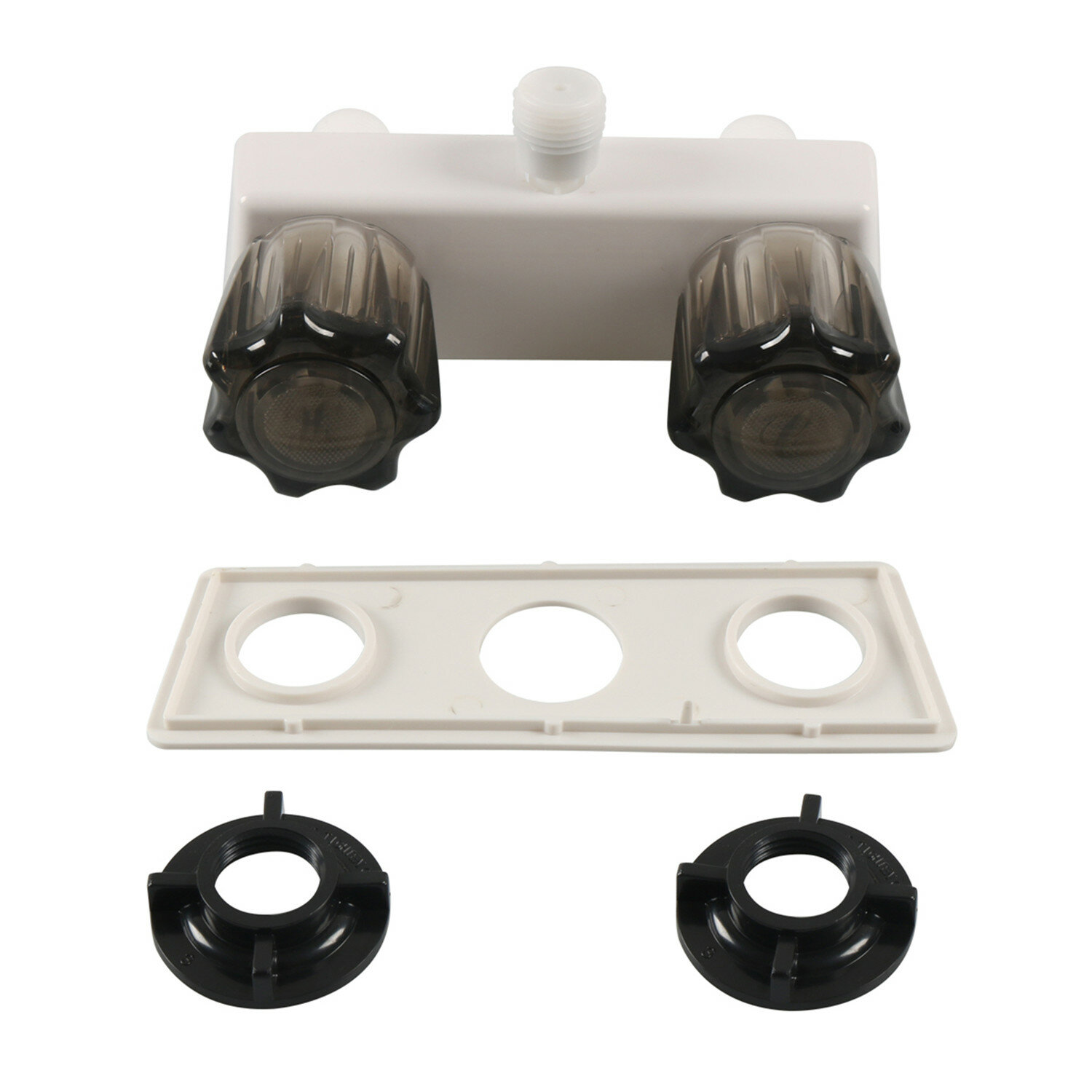 Кран для душа в РВ Кран-разделитель для душа в РВ Клапан смешивания душа в ванной 4 дюйма для РВ и кемпера с двойными ручками Материал ABS Акрил Цвет Темно-коричневый Белый Размер упаковки 17*8.5*12.5см Вес упаковки 272г Количество 1шт