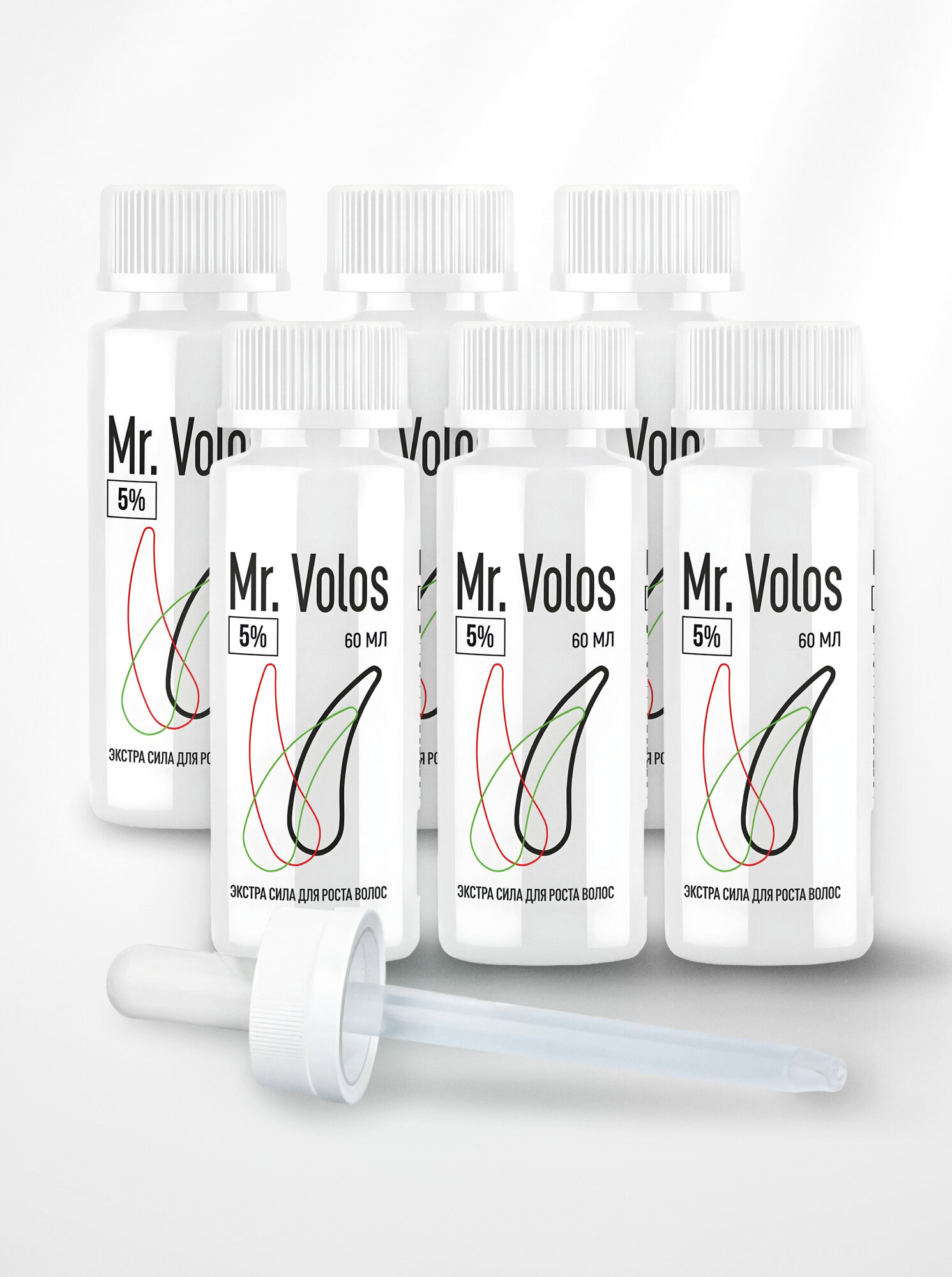 Лосьон для роста волос и бороды Mr. Volos 5% 6 флаконов