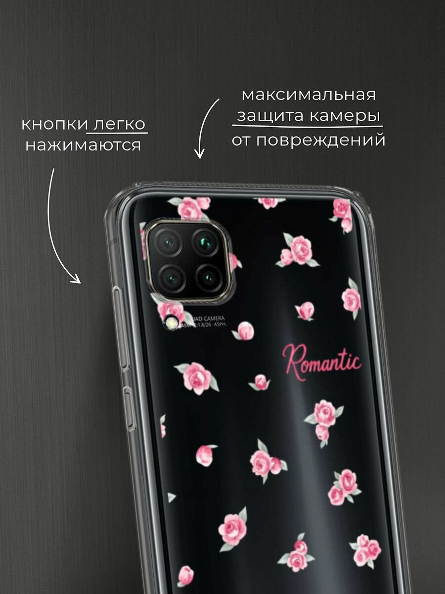 Чехол на Honor 30S Global/Huawei P40 Lite 5G/Nova 7 SE с принтом "Romantic 2", прозрачный — фото 1