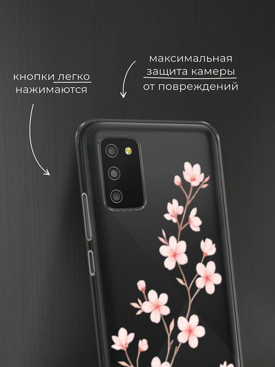 Чехол на Samsung Galaxy A02s / Самсунг Галакси A02s с принтом "Веточка сакуры 2" — фото 1