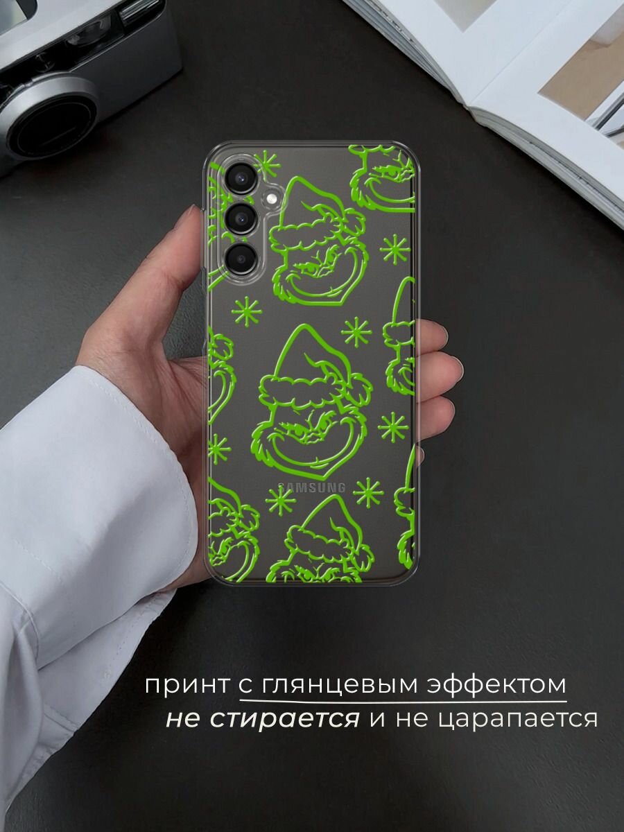 Чехол на Samsung Galaxy A24 / Самсунг Галакси A24 с принтом "Зеленый Гринч 3" — фото 1