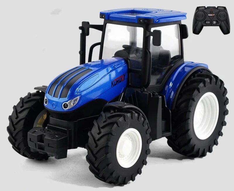 Радиоуправляемый металлический трактор для детей Синий, Green Tractor