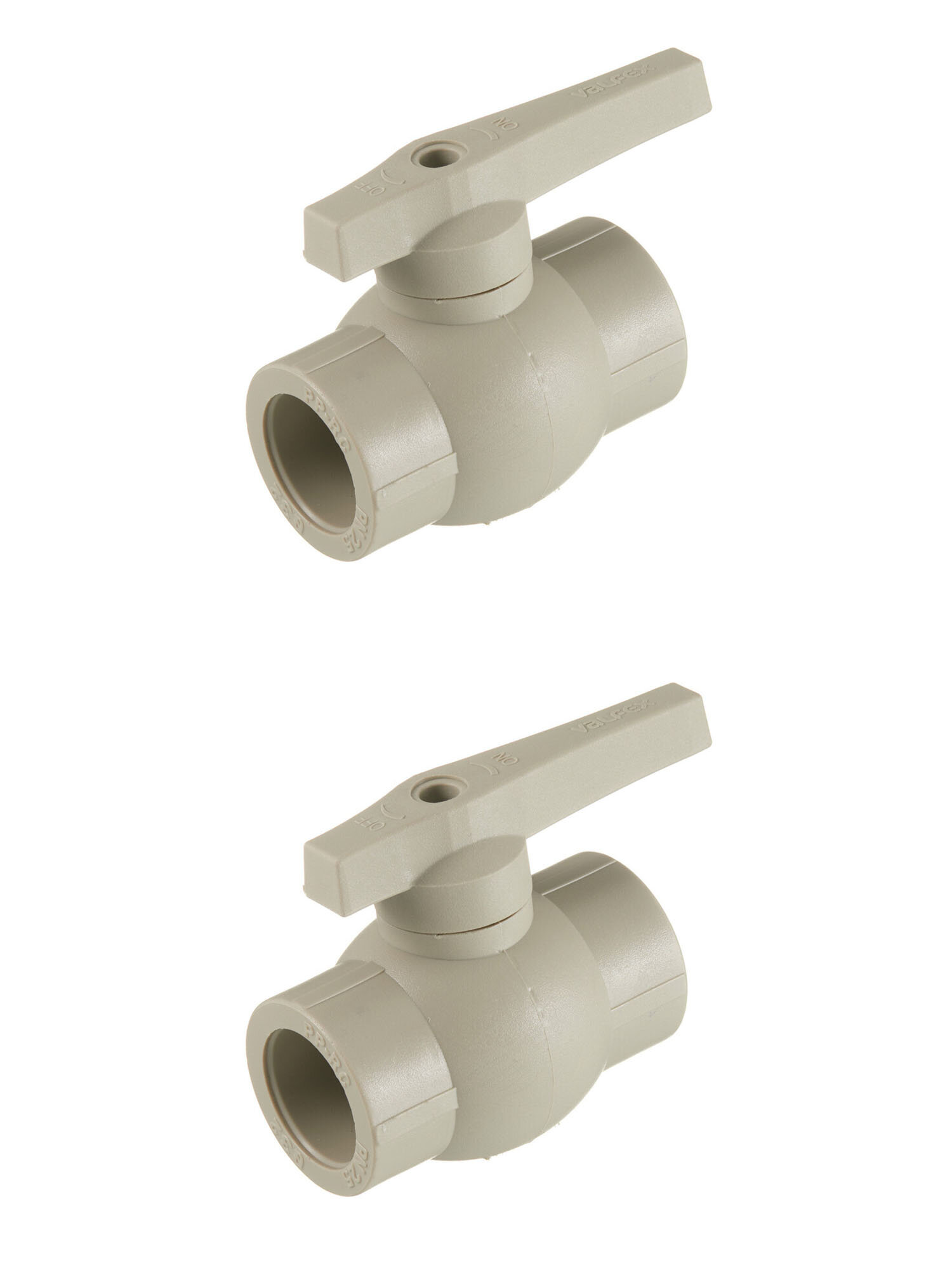 Кран шаровой полипропиленовый 32 мм серый (10144032Г) (2 шт.)