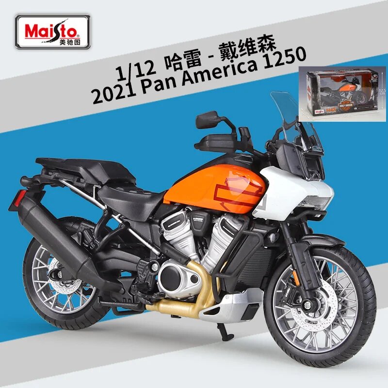 Maisto Harley Davidson Pan America 1250 металлическая модель мотоцикла 1:12, With retail box