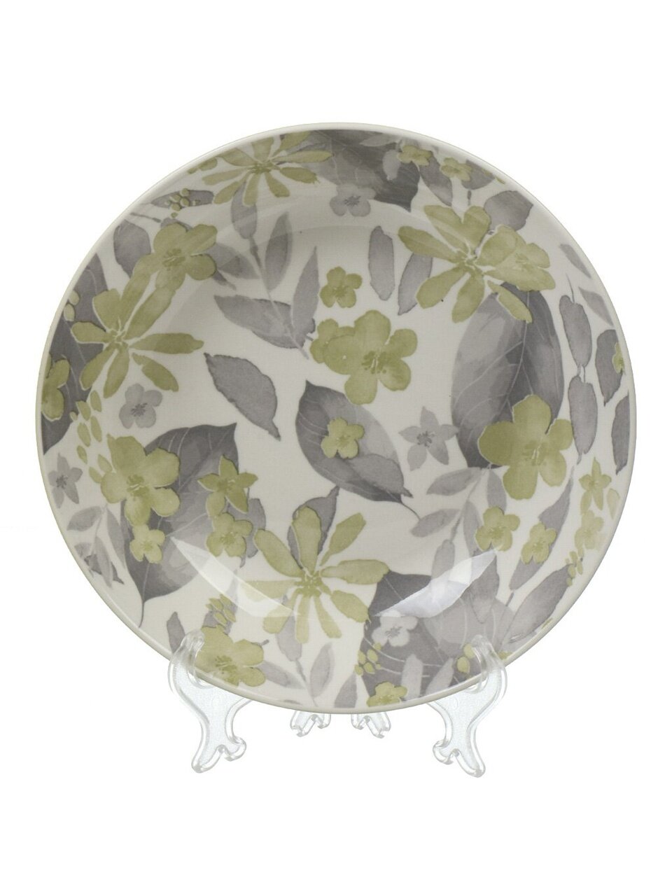 Тарелка суповая, фарфор, 20 см, круглая, Blooming, Domenik, DMD237, зеленая