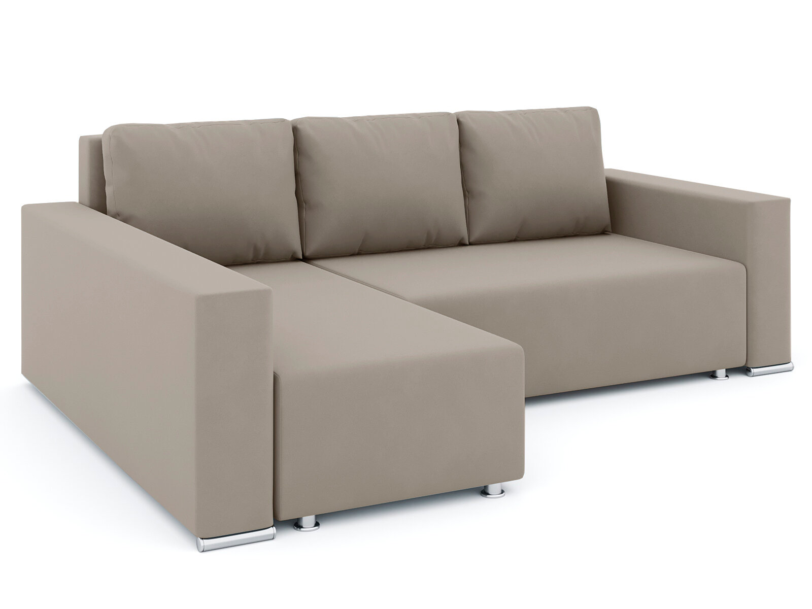 Угловой диван Марко, еврокнижка, угол левый/правый, велюр Зара Лайт Браун 05