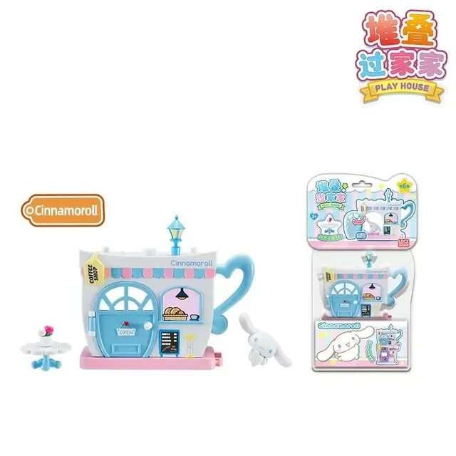 Игровой домик Sanrio Hello Kitty с собачкой-корицей, уличная сцена, сборный набор для сборки моделей, подарки для детей