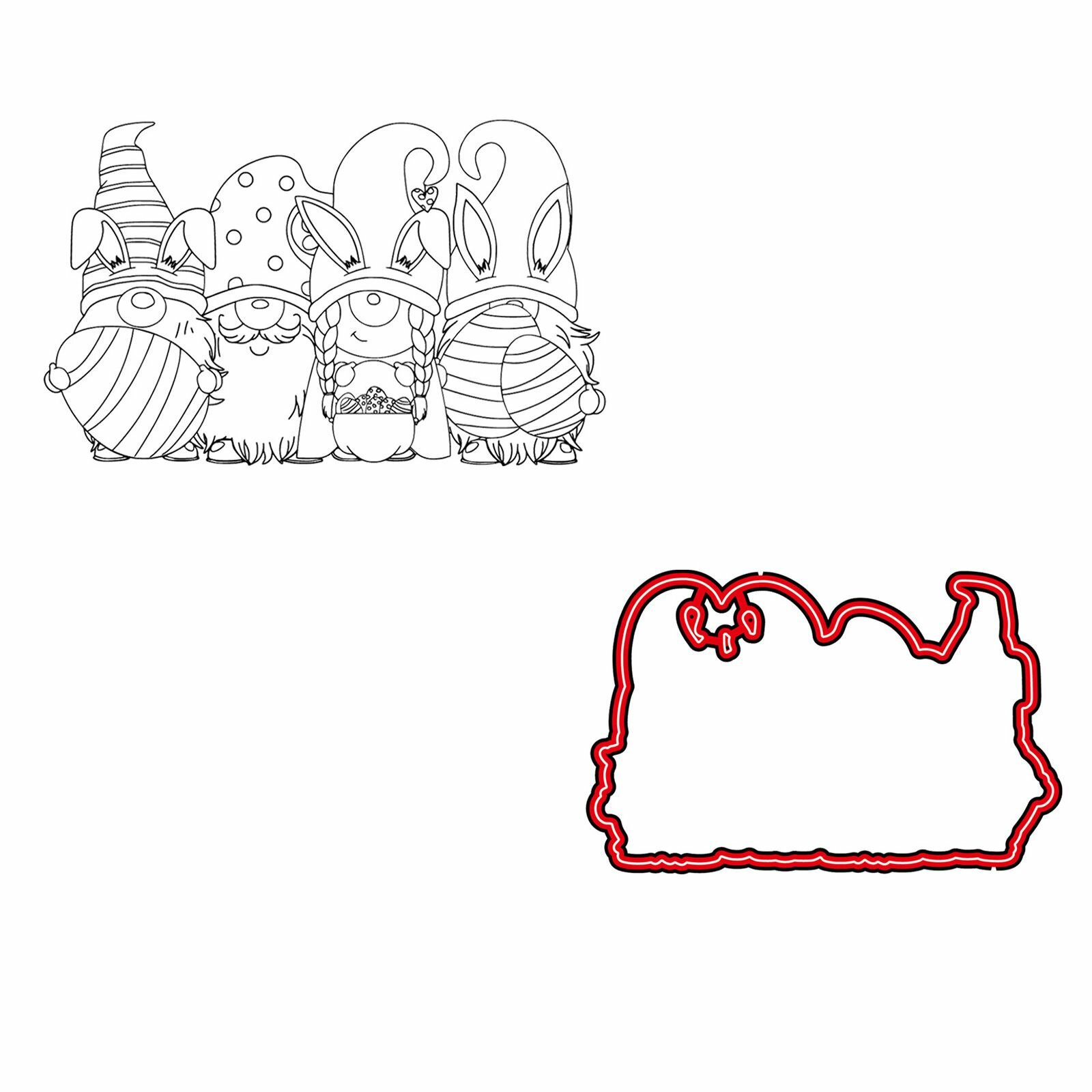 Пасхальный Кролик-Гном с печатью на яйце и набором трафаретов для вырезки, сделай сам Альбом для вырезок