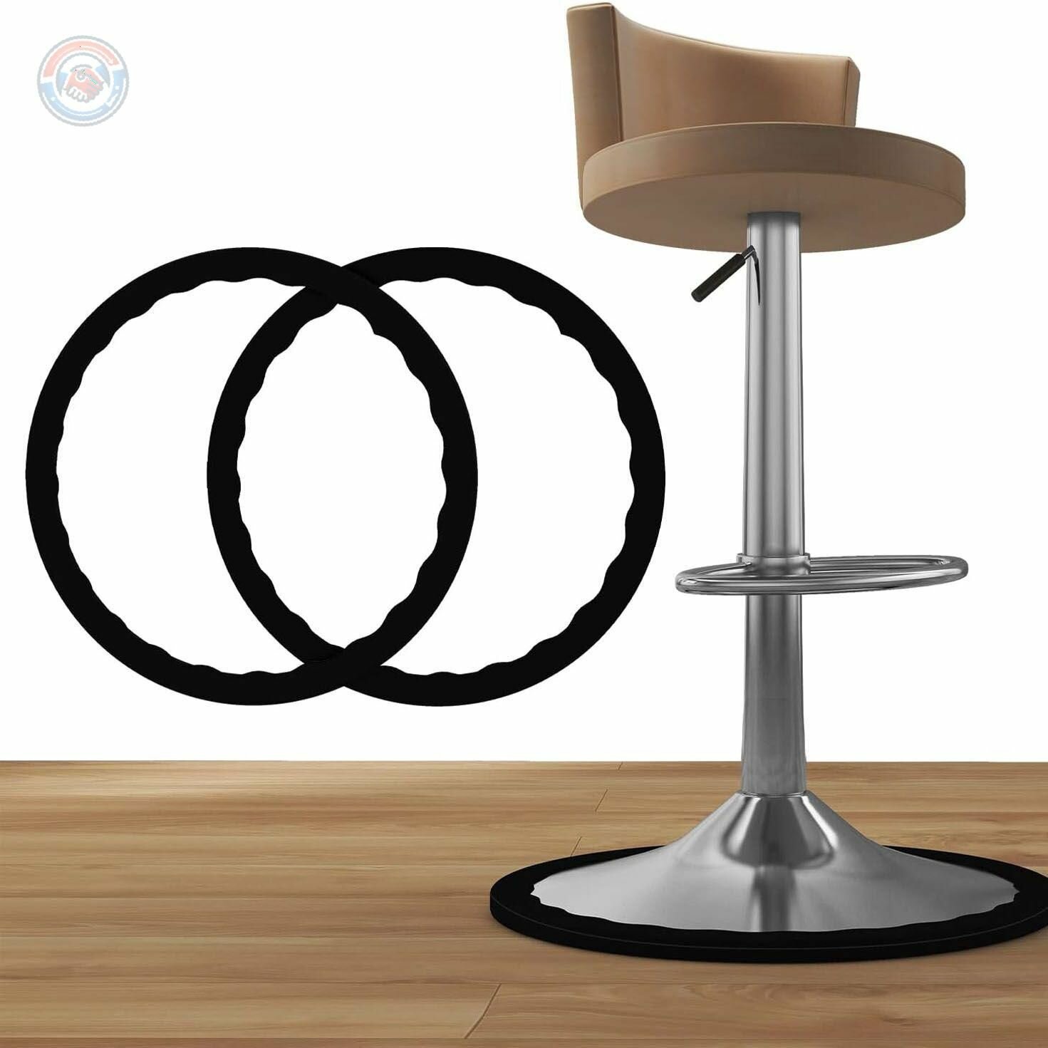 2 шт. силиконовые накладки на ножки барных стульев, кольцо 16,5-18,5 дюймов, нескользящая защита пола от царапин, черные;