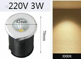 Подземный светодиодный прожектор 3000K для улицы и сада, тёплый белый свет, встраиваемый в грунт, уличный ландшафтный светильник 220В