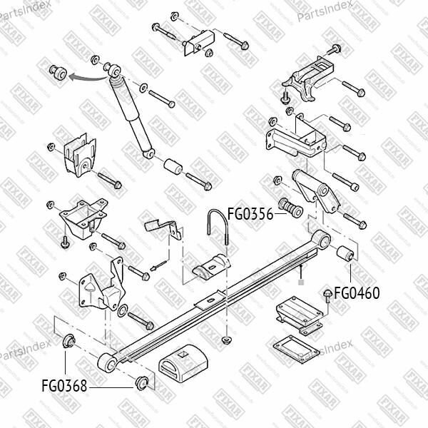 Сайлентблок стремянки рессоры для FORD Transit, FG0356, Fixar, FIXAR FG0356
