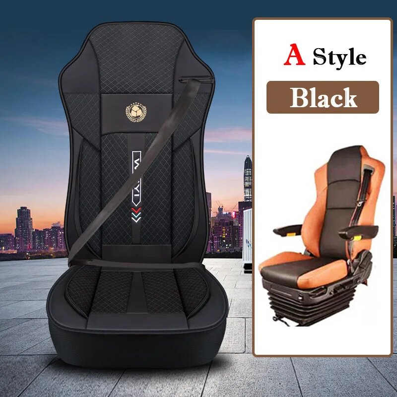 Грузовик Грузовой автобус Большой автомобильный чехол на сиденье для SCANIA Dongfeng IVECO ISUZU Volvo Benz MAN Renault DAF Hino TATRA Peterbilt Style A For Black