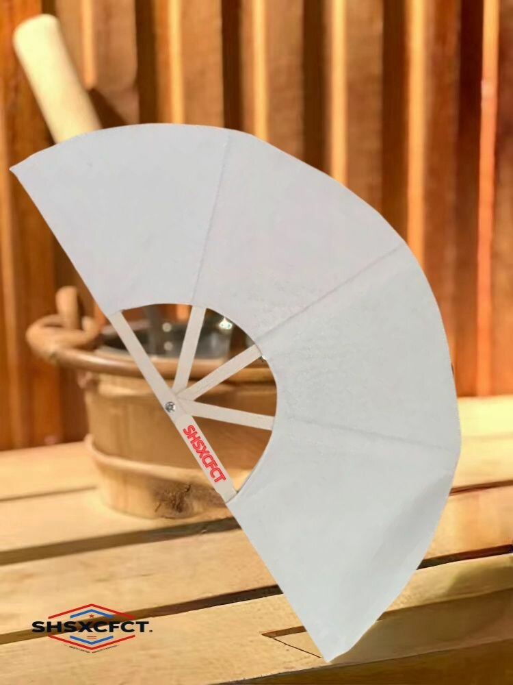 Опахало для бани из бамбука, 78 см Веер для сауны и парной Ручная работа из хлопка и льна 1 шт