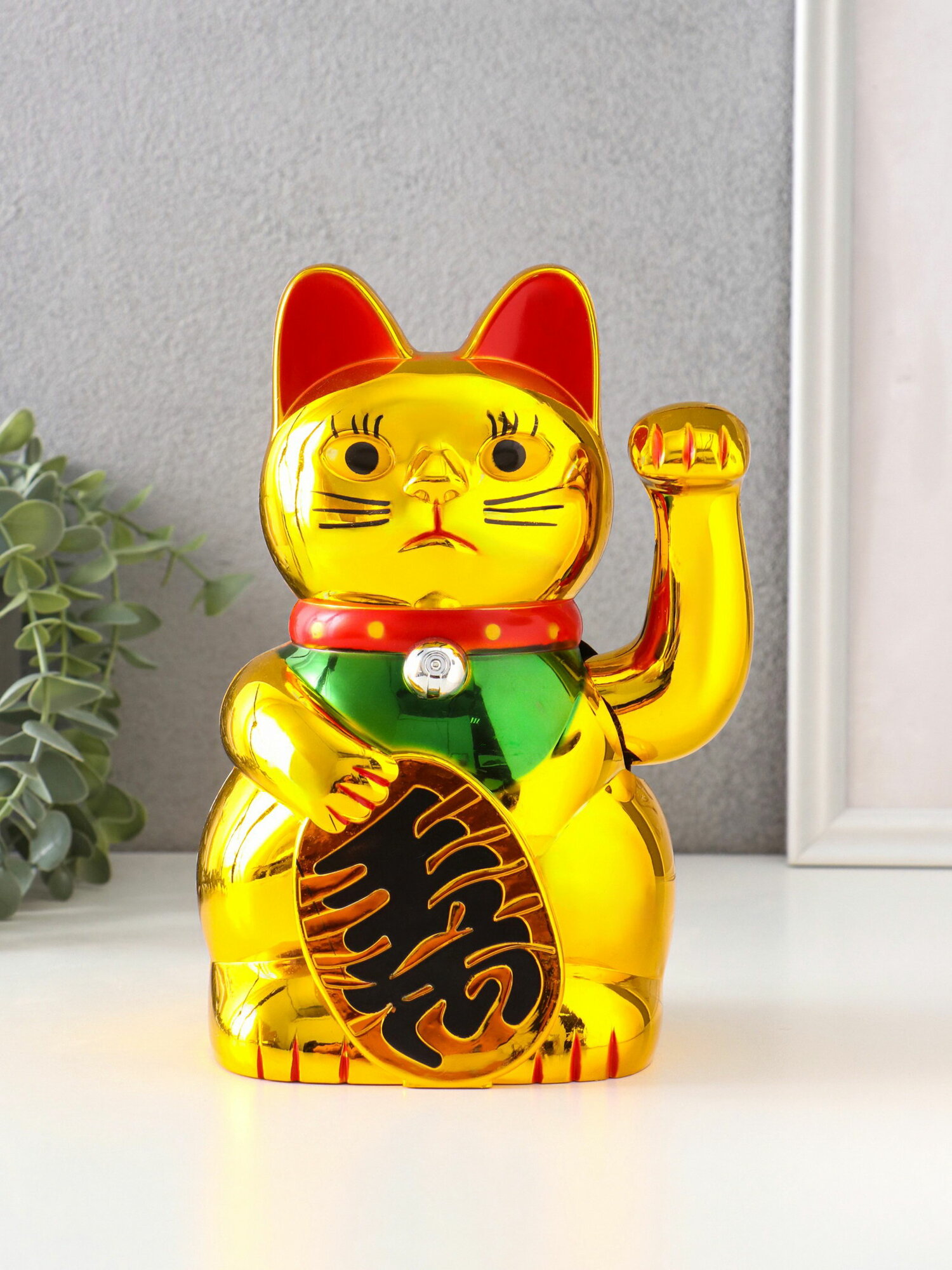 Маятник настольный антистресс "Кот: Манэки-нэко", h=21 см, цвет: золотистый