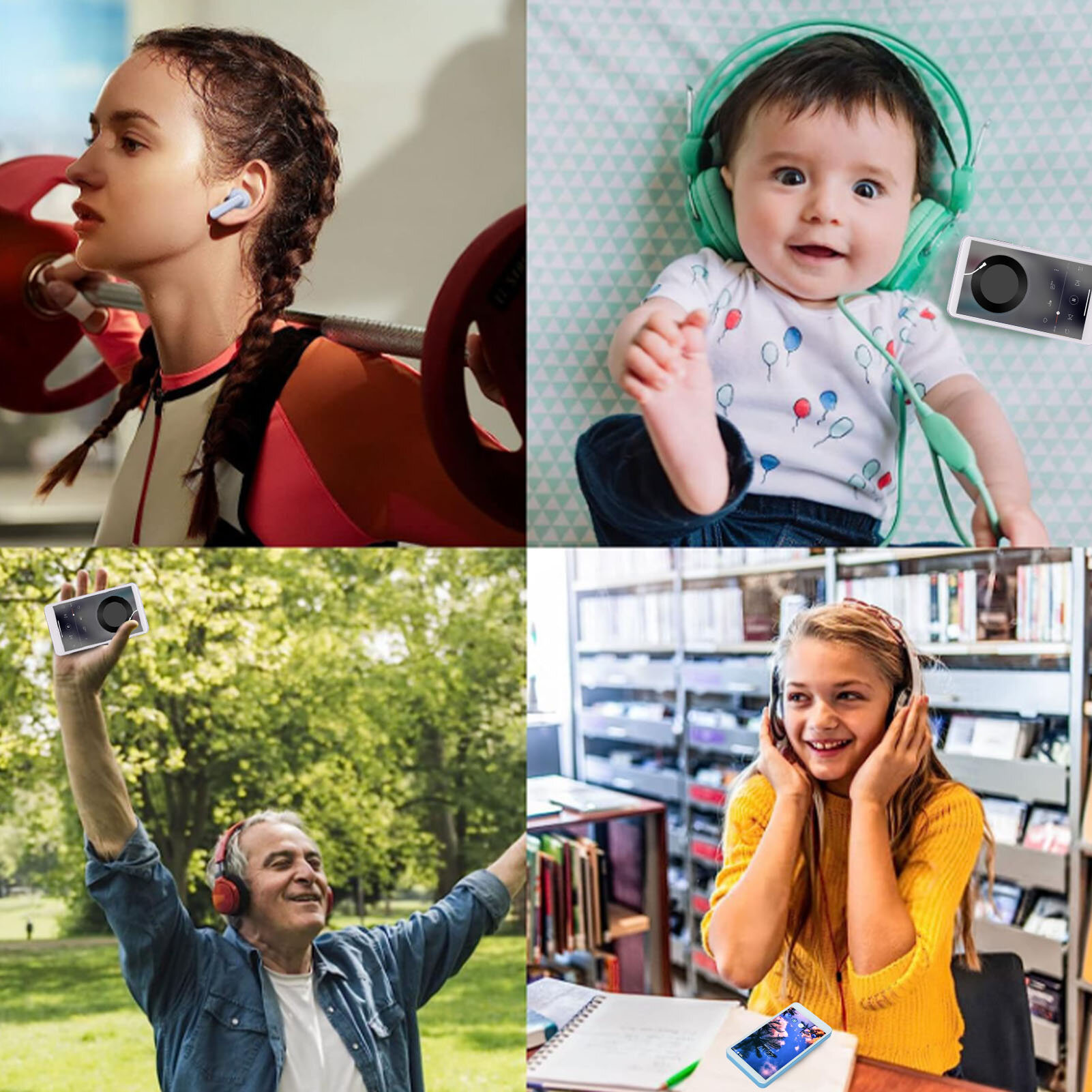 Bluetooth MP4-плеер 5-дюймовый HD-сенсорный экран Hi-Fi с шумоподавлением Портативный Wi-Fi музыкальный плеер с камерой для Android Синий