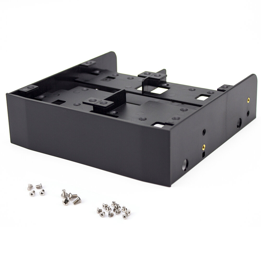 Hard Drive Bracket, Plastic Multi Function 3.5 To 5.25 Bracket Black for PCs