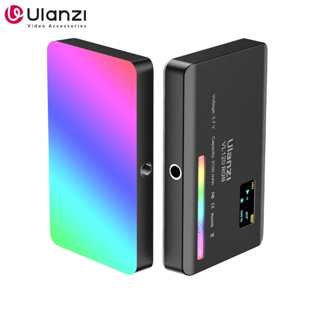 Ulanzi VL120 RGB Полноцветный RGB 2500K-9000K LED Для Фотосъемки С Регулируемой Яркостью Освещения Камеры Fill Light