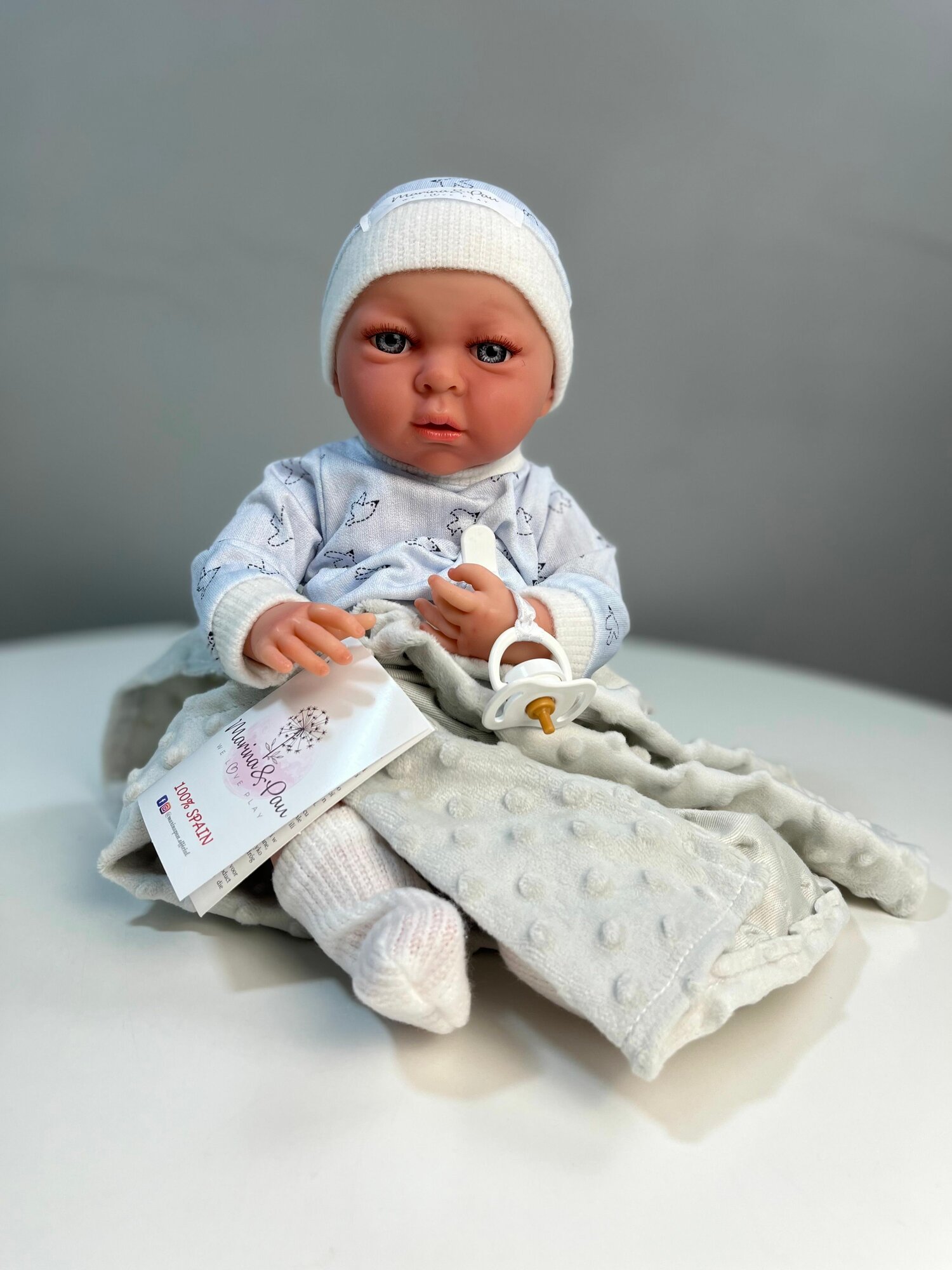 Испанская виниловая кукла пупс для девочки Marina and Pau "Новорожденный мальчик", 38 см, арт. 468