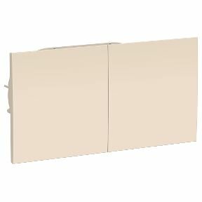 Systeme Electric AtlasDesign Беж Розетка с/з двойная, со шторками, с крышкой, 16А, в сборе