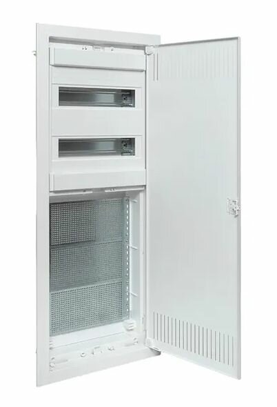 Щит комбинированный встраиваемый (2DIN+3МП) 5 габарит с металлической перфорированной дверью IP40 nv-cb-pmd-2+3