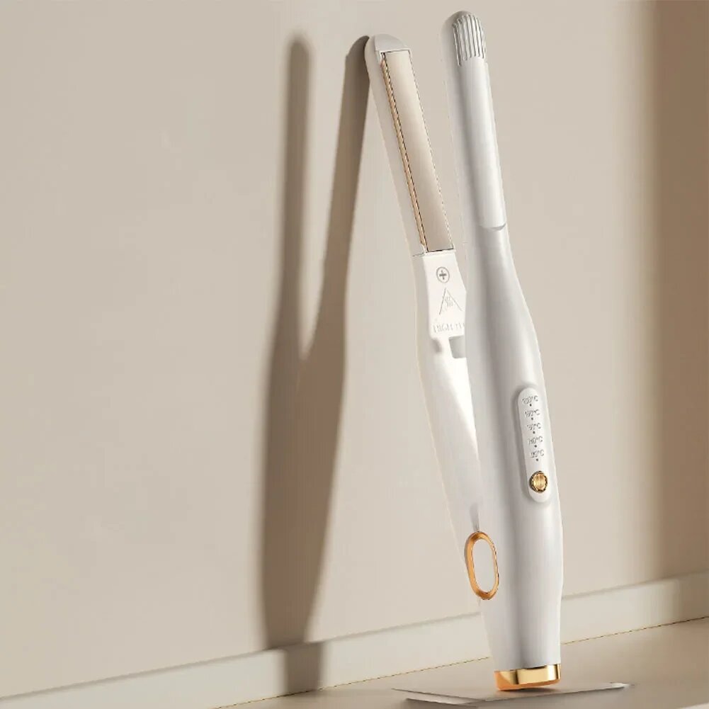 Мужская щипцы для завивки коротких волос с регулируемой температурой, щипцы для завивки волос двойного назначения, щипцы для завивки волос, пушистый инструмент для укладки волос White