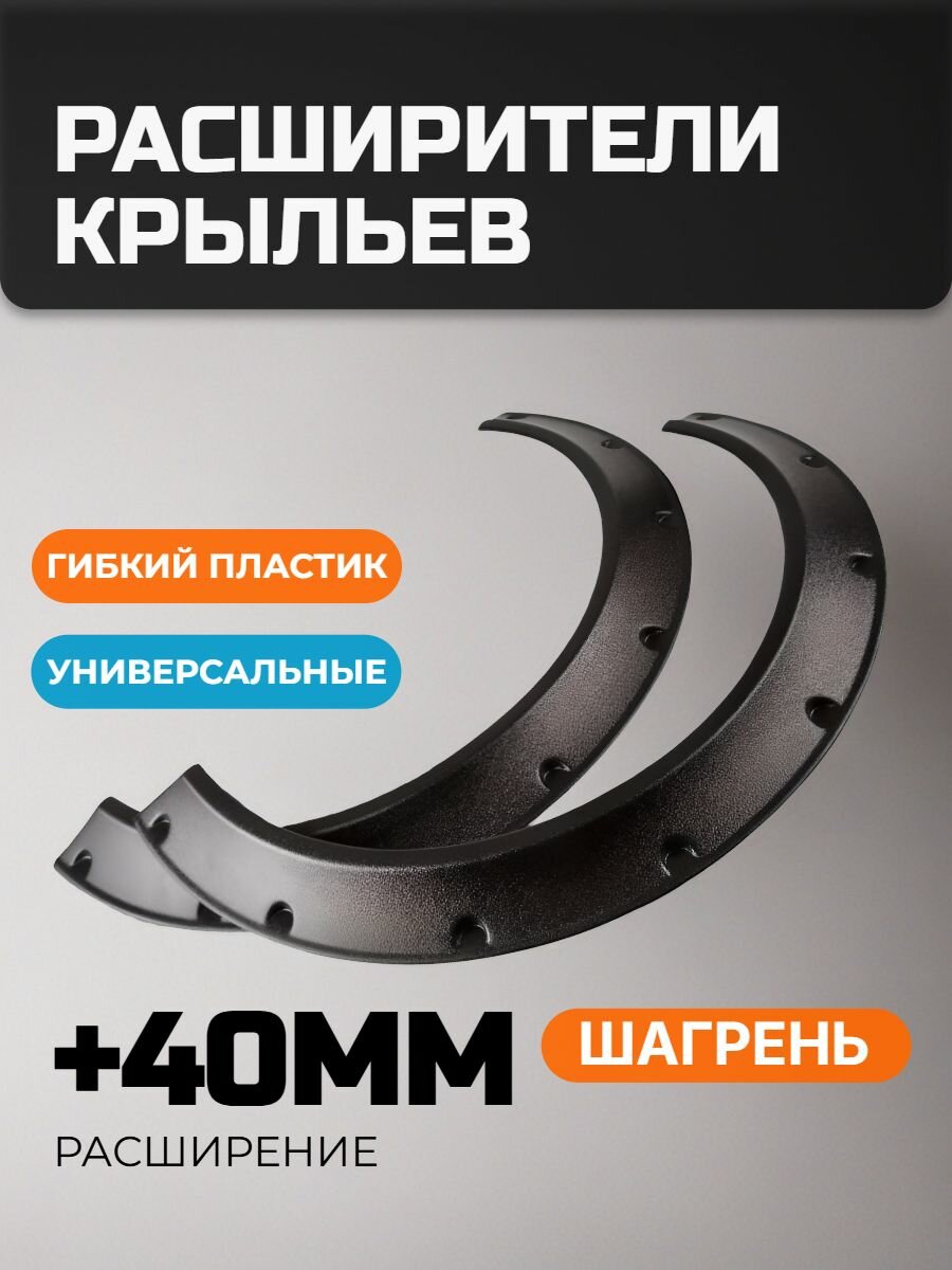 Накладки на крылья (фендеры) +40мм New School Шагрень