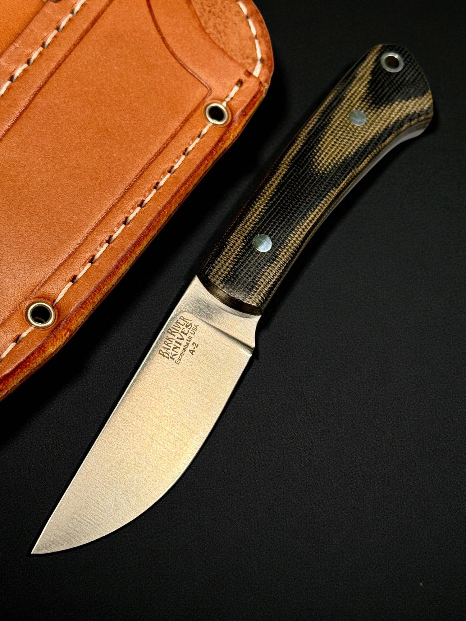 Нож Bark River BA112MBGL Woodland Special, A2 Blade, Green Canvas Micarta Handle