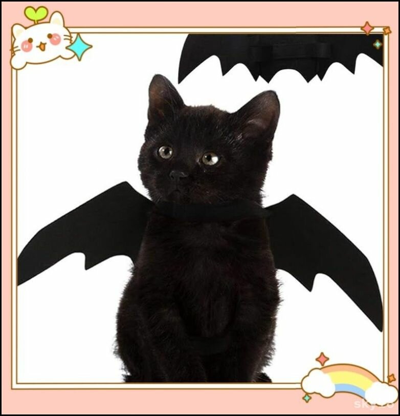 Крылья летучей мыши для кошек на Хэллоуин, ошейник для щенков, аксессуары для маскировки милых щенков и кошек