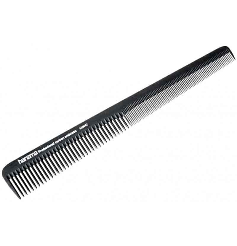 Расчёска Harizma Carbon h10662 Antistatic, карбоновая, для стрижки, длина 17,5см, чёрная