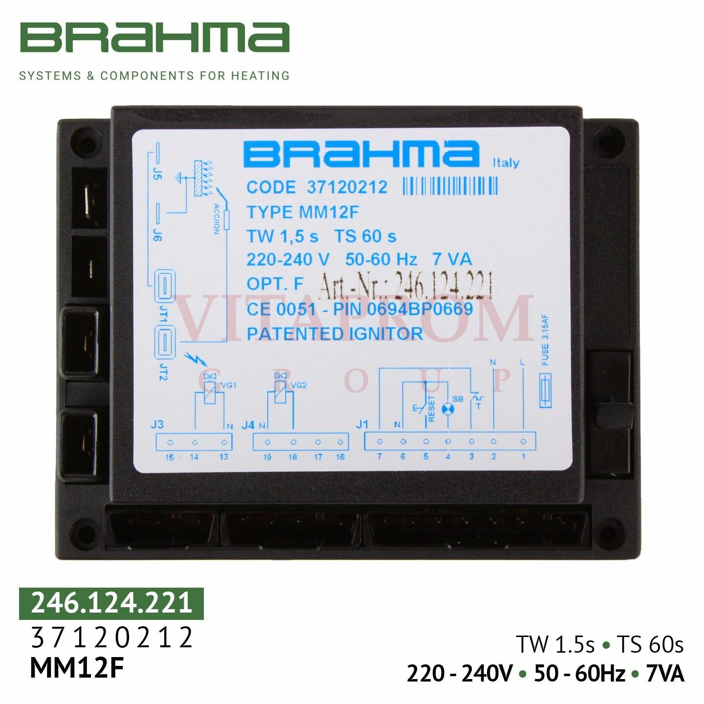 Блок управления горением Brahma MM12F, 37120212