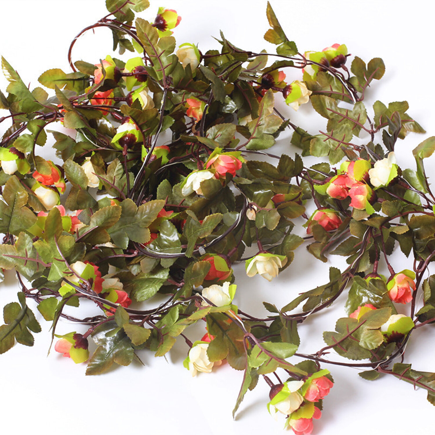 Гирлянда из 25 светодиодов Розовый цвет форма розы 7.21ft (2.2m) теплый белый свет на батарейках режимы работы постоянный свет и мигание IP43 для декора дома вечеринок комнаты свадьбы праздников деревьев подворья