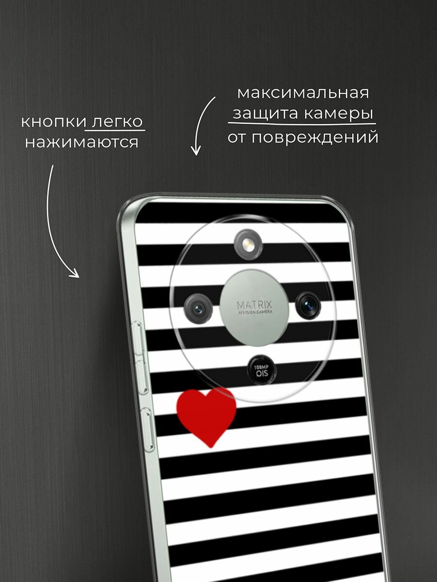Силиконовый чехол на Honor X9d / Хонор X9d с принтом красное сердце — фото 1