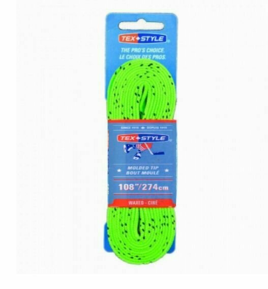 Шнурки для коньков хоккейных Texstyle W921 108" (274 см) с пропиткой, лайм