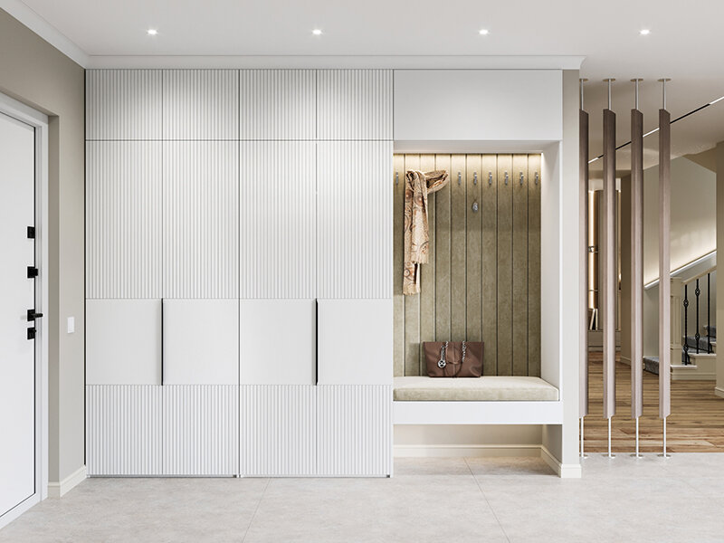 Шкаф распашной для одежды "Тайлер 4" 180х240х50 Белый / Лотос