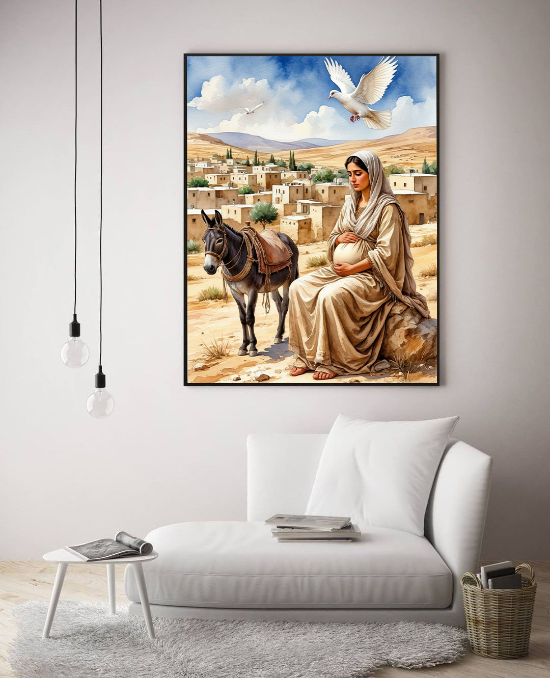 Картина на стену для интерьера "Богородица Мария" 40х50 см, холст на подрамнике, InterHobby