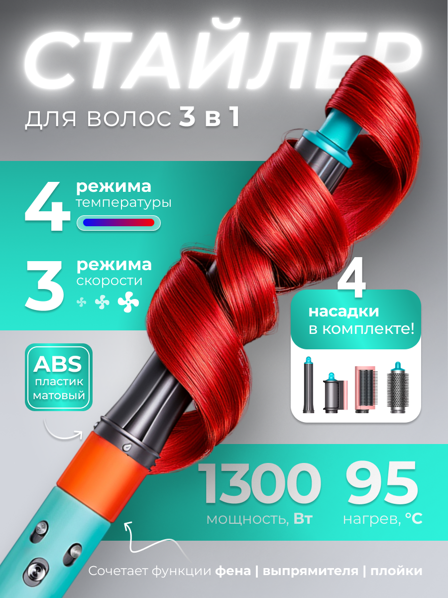Фен для волос с 4 насадками SenCiciMen Multifunction Hair Styler X9 EU Macarone