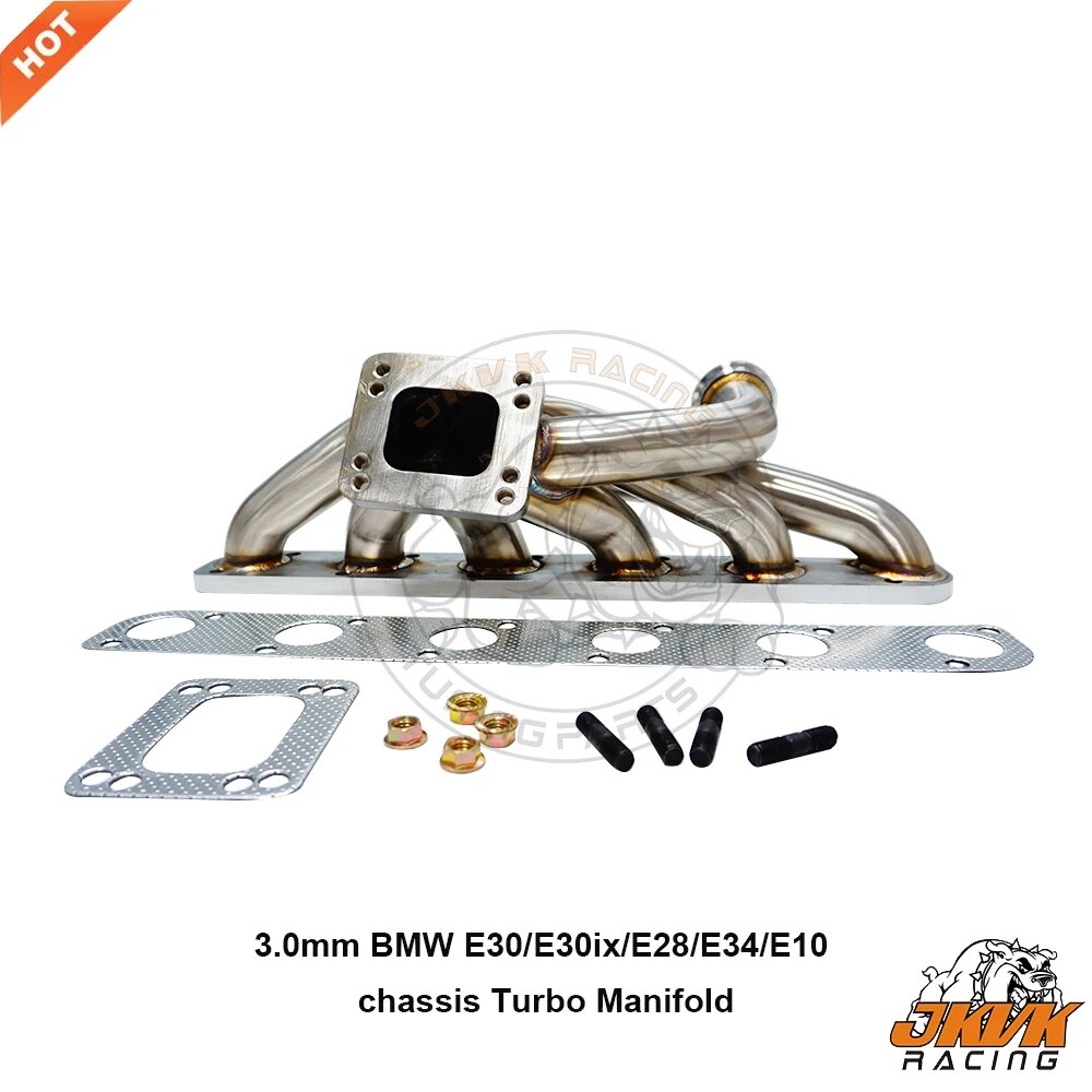 JKVK RACING T3/T4 SS304 толщиной 3,0 мм E30 E30ix E28 E34 E10 шасси турбоколлектор M20